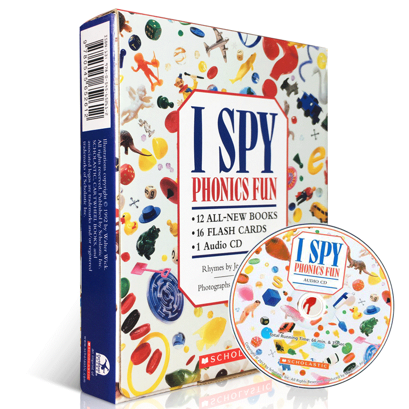 I Spy Phonics视觉大发现系列（12册礼盒装附CD）提高孩子注意力 专注力绘本益智自然拼读