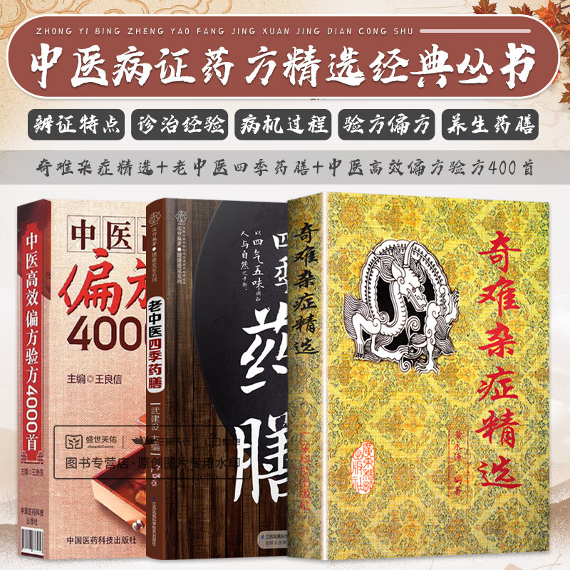 全3册 奇难杂症精选+中医高效偏方验方4000 +老中医四季药膳 三本套装 杂病辩证病因病机诊断 中医经典书籍 中医养生保健