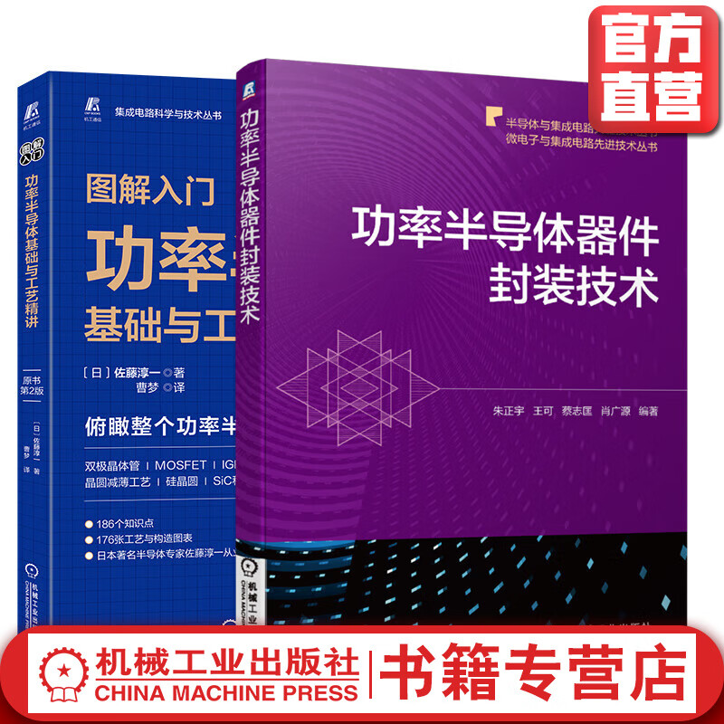 套装 官网 功率半导体基础与技术精讲 共2册 功率半导体器件封装技术 图解入门 功率半导体基础与工艺精讲 原书第2版
