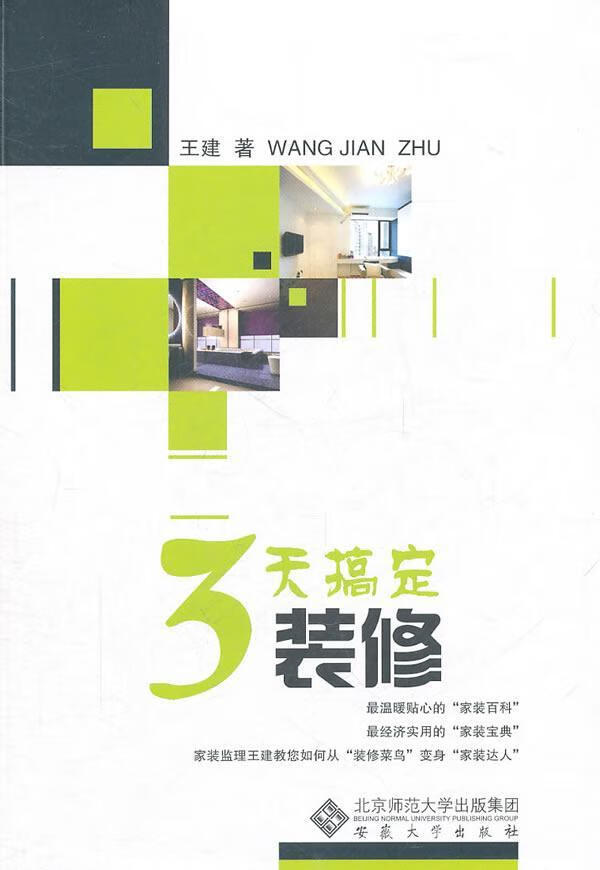 3天搞定装修 王建 安徽大学出版社 9787811109870 家居 书籍