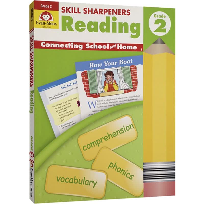 二年级阅读技巧 Skill Sharpeners Reading Grade 2 美国加州教辅英文原版系列 小学生英语学习 课外家庭练习册 Evan Moor