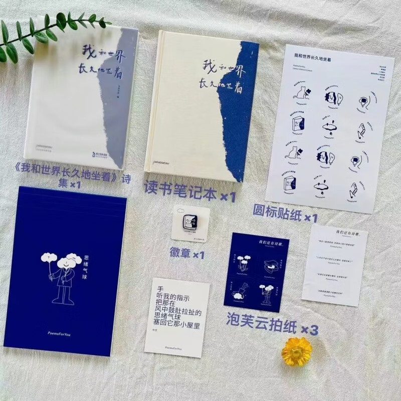 【现货速发】我和世界长久的坐着PoemsForYou「长久地」全套书籍 为你写诗原创诗集 诗集+笔记本+徽章+云拍纸+圆标