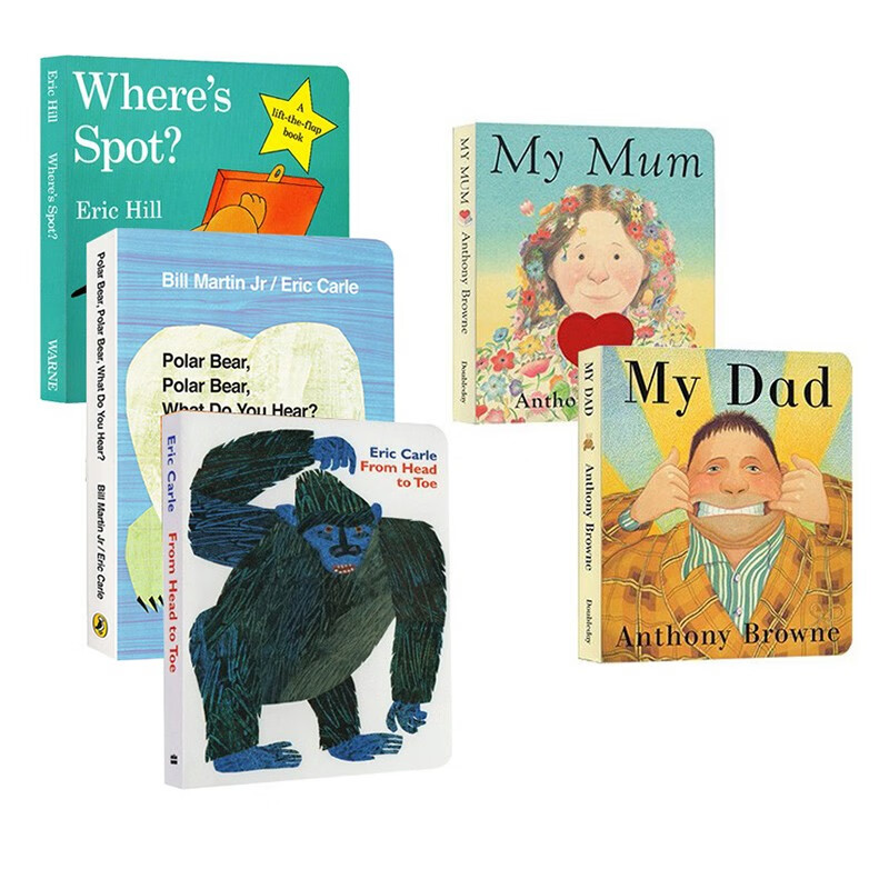 Spot小波/From Head to Toe 从头到脚/My Dad/My Mum/Polar Bear What Do You Hear 北极熊你听到了什么 5册 纸板书 英文原版绘本