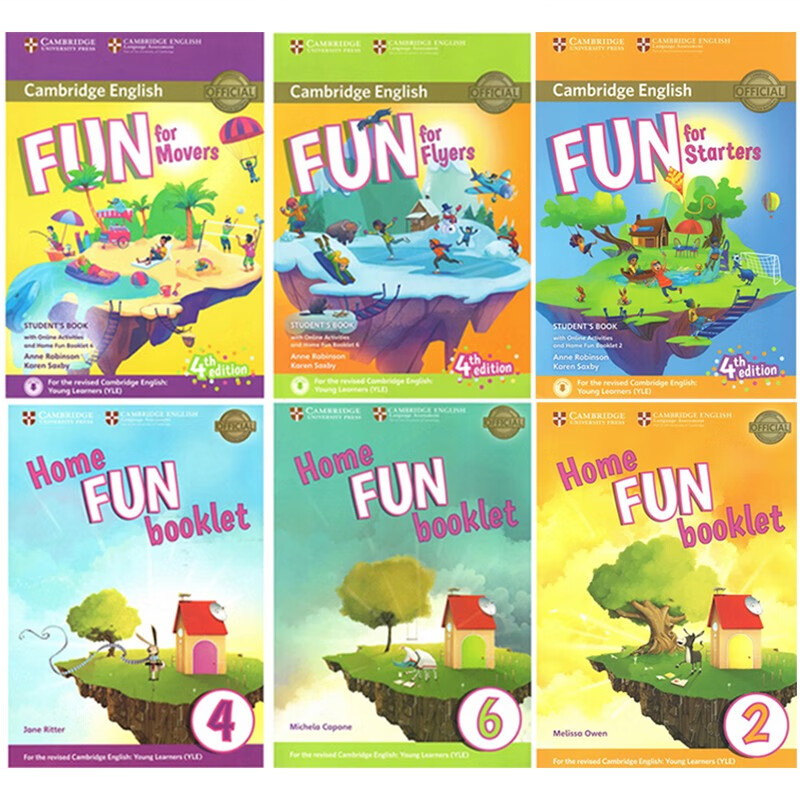 英文原版 Fun For系列 Cambridge剑桥少儿英语YLE一二三级官方考试教辅 3册学生用书+3册练习册 1-6年 +3册练习册 1-6年
