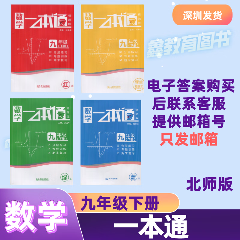 数学一本通精简版分层练习九年级下册 9年级初三 9787543087293 电子答案购买后联系客服 一套四本配套销售