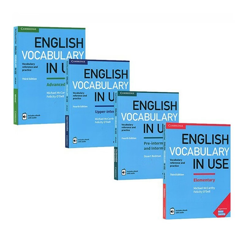 剑桥英语词汇学习工具书 English Vocabulary in Use 英文原版 初中高4册 英语在用系列 Michael McCarthy 学生到成人适用