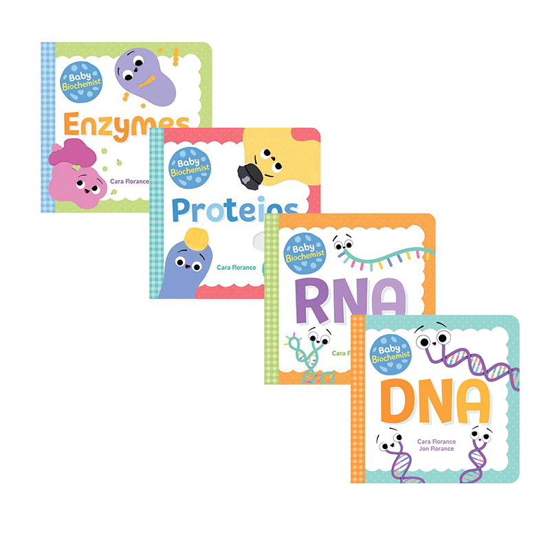 预售 英文原版 宝宝智学园 小小医学院 Baby Biochemist：Enzymes/Proteins/RNA/DNA 4册合售 纸板书 幼儿医疗科学知识启蒙绘本