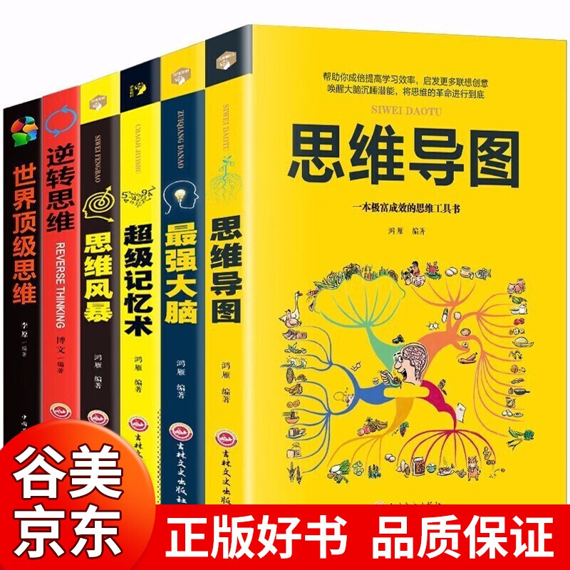 6册 最强大脑超级记忆术樊登思维导图风暴逆转思维训练提升学习方法记忆力记忆术书籍大脑逻辑思维训练书籍书籍畅销书