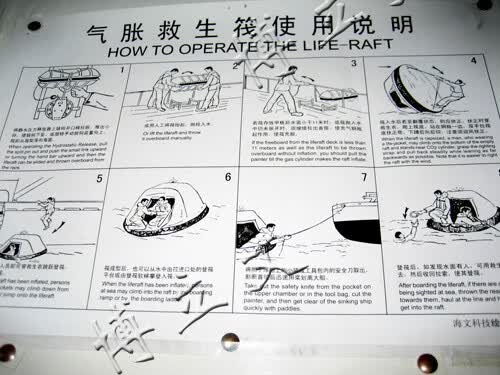 ［博立文海运图书］气胀救生筏使用说明（船舶新版挂图覆膜）