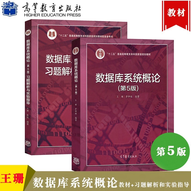 王珊 第五版 数据库系统概论 第5版 教材+习题解析与实验指导 高等教育出版社十二五国家教材