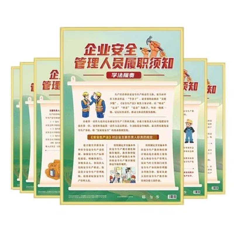 挂图—企业安全管理人员履职须知（学法履责）（6张一套）