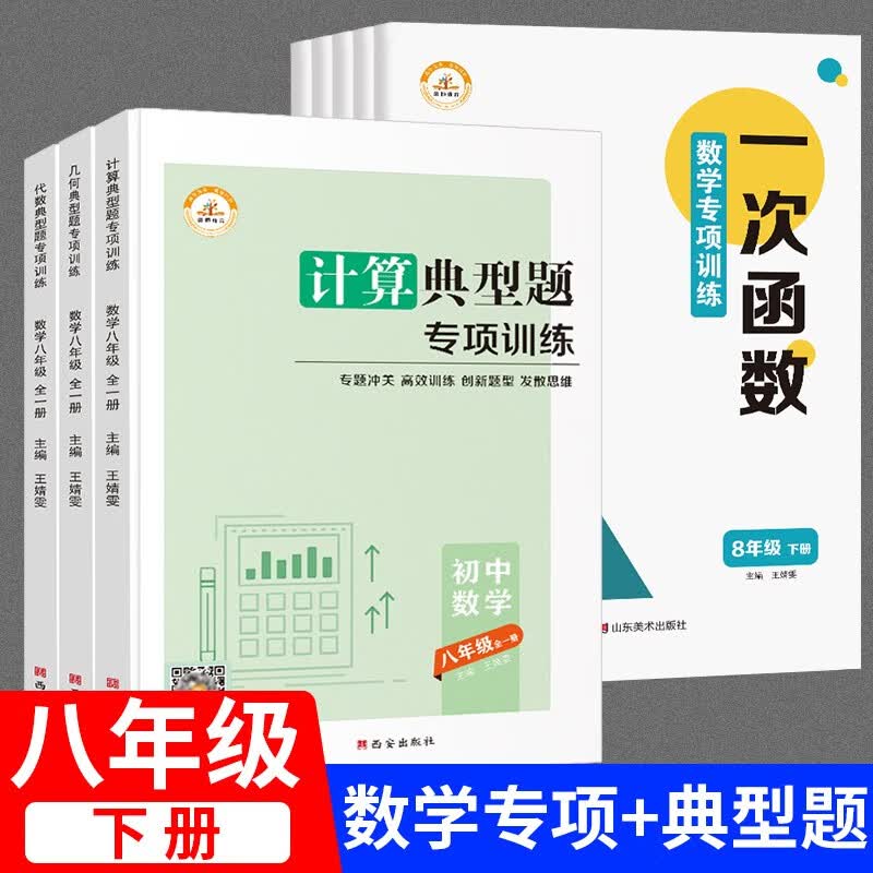 物理八年级下册数学专项训练 人教版八年级下册试卷全套练习册同步计算题基础题初中必刷题数学解题方法与技 【全套8册】数学专项训练＋数学典型题 八年级下