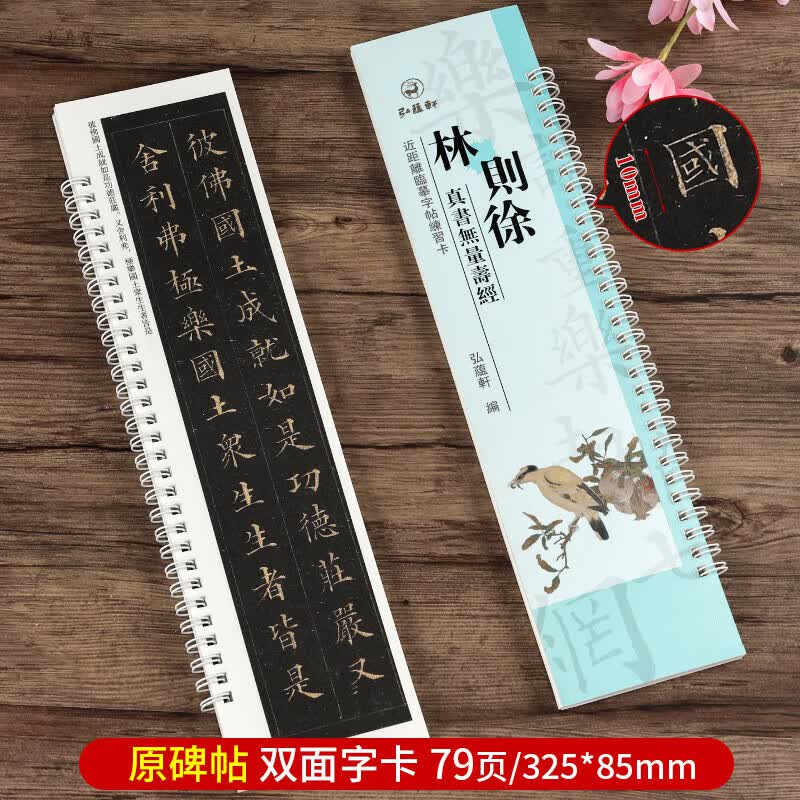 林则徐真书无量寿经近距离临摹字帖练习卡册卡页碑帖楷书临摹毛笔字帖字卡繁体旁注练字卡 旁注练字卡