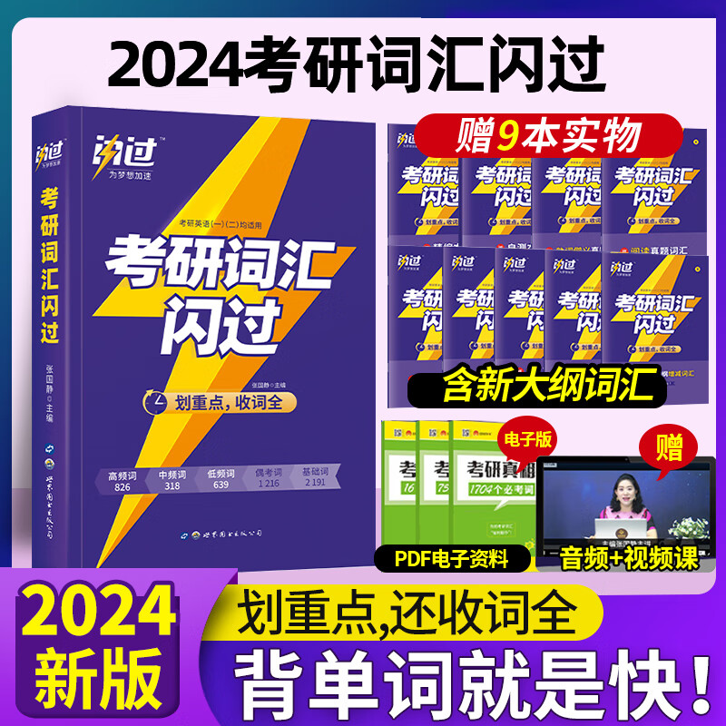 2024版巨微英语考研词汇闪过英语一二适用含新大纲词单词手册书长难句默写本2023高频语法考研真相历年真题55 2024考研英语词汇闪过【买1送16样】