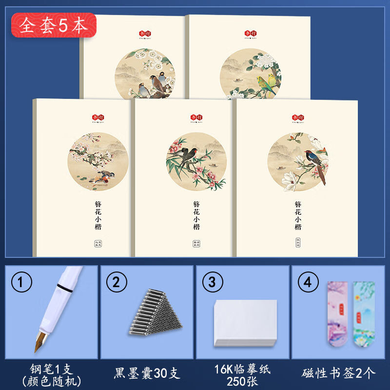 书行 簪花小楷女生练字帖成年人漂亮字体节日礼物小楷硬笔国风纳兰性德 【礼盒装】豪华套餐全套5款【更优惠】