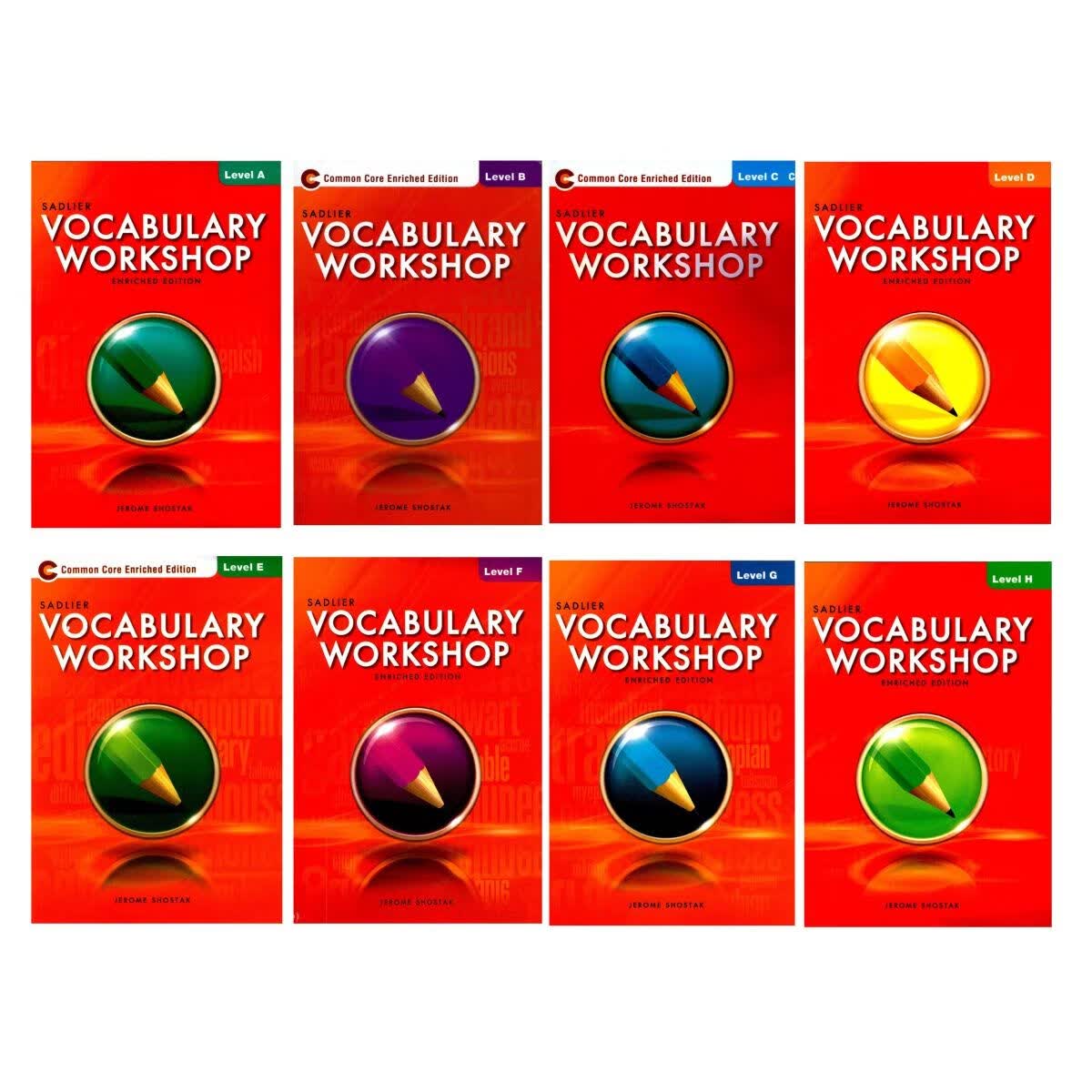 纸质彩色Vocabulary Workshop G1-G5低级A-H共13册 赠送音频 A-H共8册