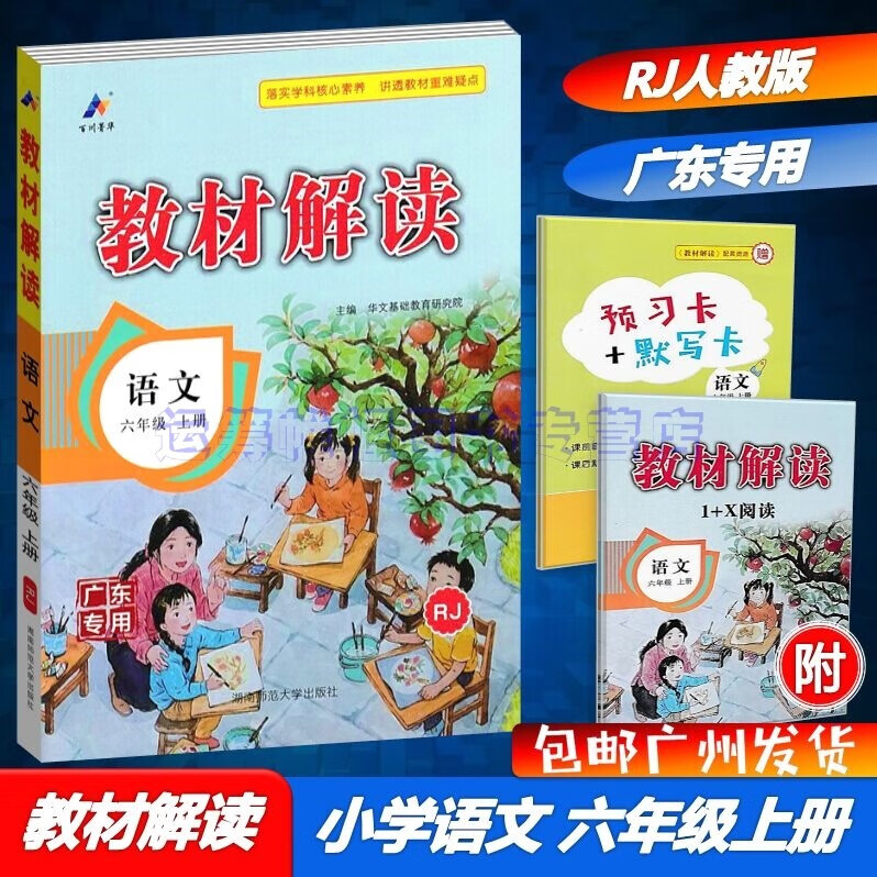 包邮2023秋教材解读小学语文6六年级上册配RJ版人教版人民教育版统编版部编版教材同步解读教材全解课文详解广东专用版