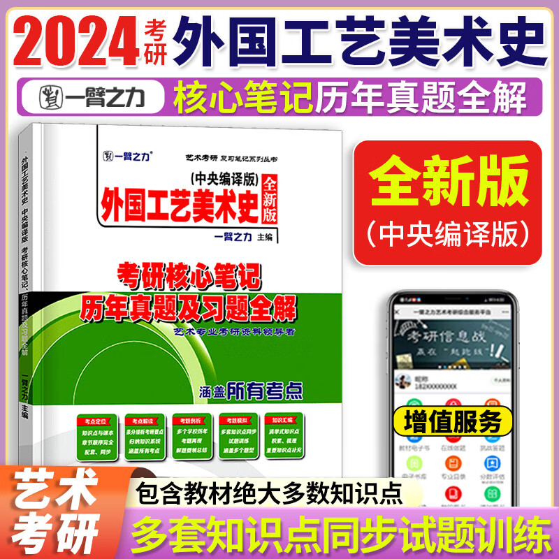 一臂之力2024艺术考研外国工艺美术史中央编译版张夫也考研核心笔记历年真题及习题全解含2023年真题