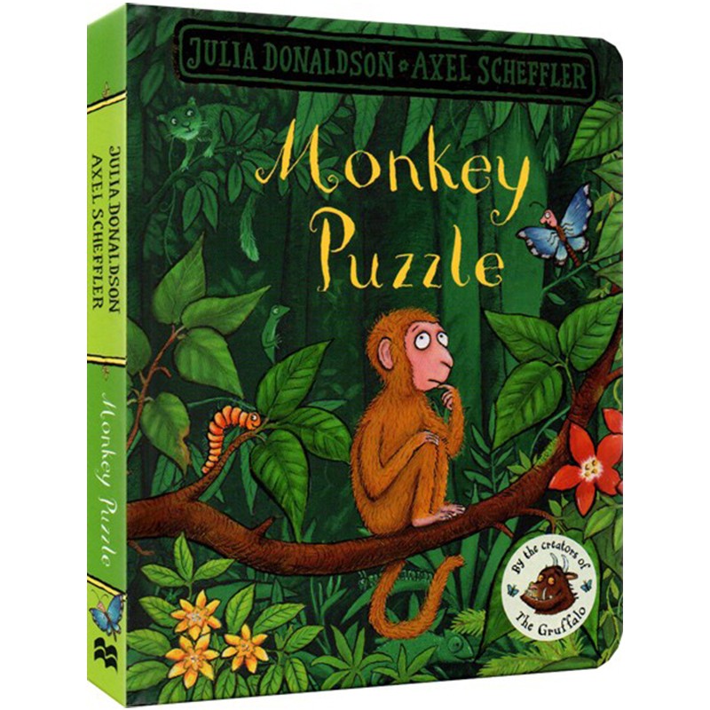 英文原版绘本 Monkey Puzzle 纸板书 小猴子找妈妈 Axel Scheffler 吴敏兰