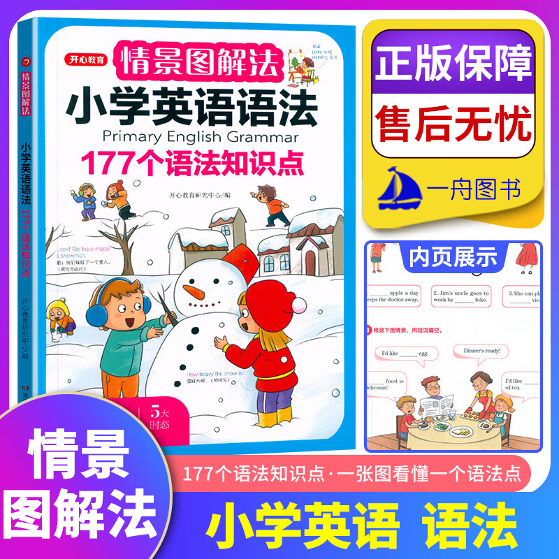 2023新版情景图解法小学英语语法177个语法知识点英语单词1200词小学三3四4五5六6年级通用漫画场景记忆词汇 【小学英语语法】177个语法知识点 小学通用