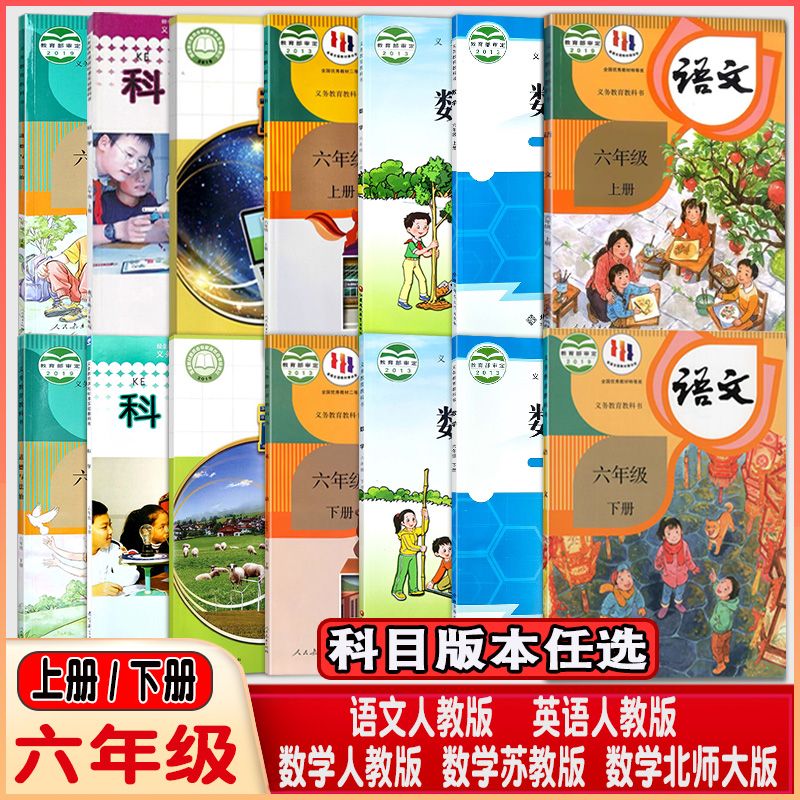 2023适用课本语文数学英语道德与法治科学6六年级上/下册教材科书 语文人教版 六年级下