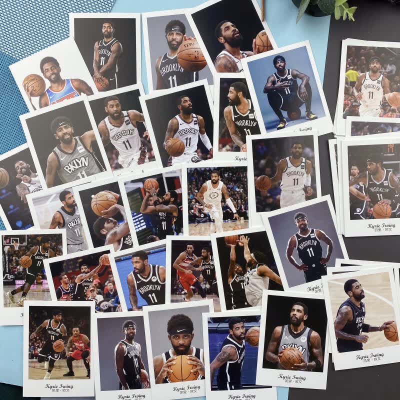 40张6*8厘米篮球小卡片科比詹姆斯哈登LOMO卡NBA手机装饰房间 欧文40张6*8厘米