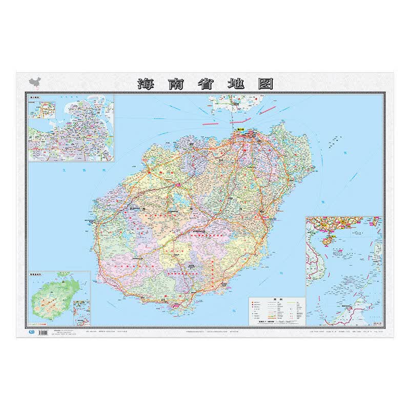 海南省2022新版中国和世界高清超生 贴图【送墙贴安装配件】 共1张 中国地图 高清覆膜