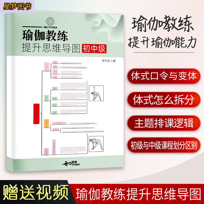 瑜伽教练提升思维导图初中级口令变体体式拆分常见问题排课书籍默 商品