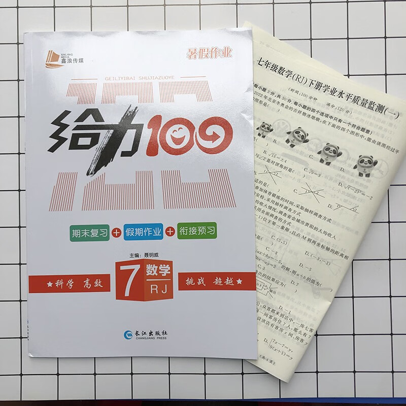 2023版给力100暑假作业七年级下册语文数学英语生物政治历史地理人教版RJ期末复习+假期作业+衔接预习 七年级下册 数学人教版