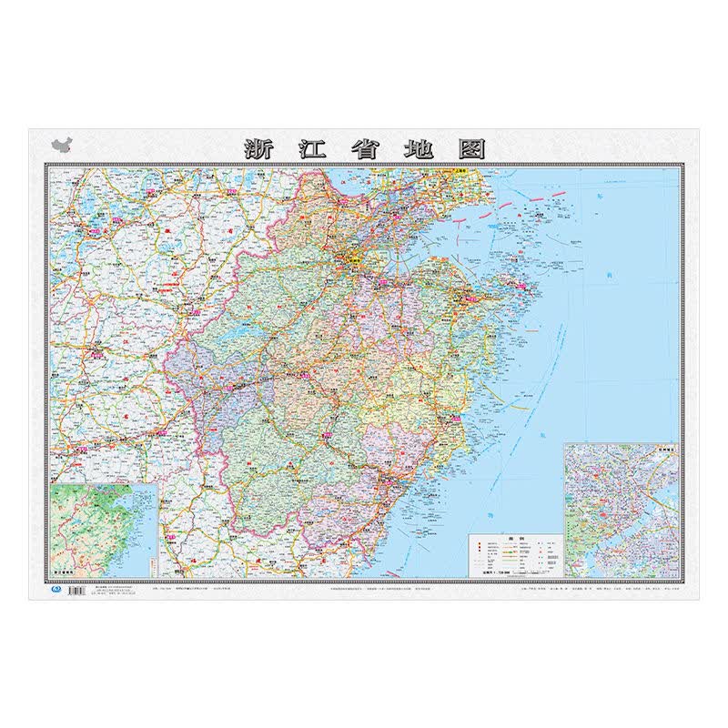 浙江省2022新版中国和世界高清超生 贴图【送墙贴安装配件】 共1张 浙江省地图 高清覆膜