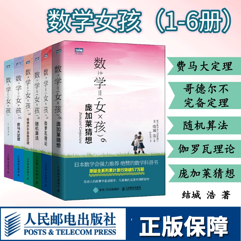 数学女孩(1-6册)/2 费马大定理/3 哥德尔不完备定理/4 随机算法 数学与生活科普入门/5 伽罗瓦理论/6庞加莱猜想科普