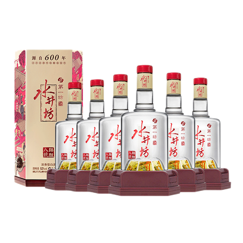 PLUS会员、需抢券：swellfun 水井坊 第一坊 臻酿八号 52%vol 浓香型白酒 500ml*6瓶 整箱装_水井坊历史价格查询-慢慢买比价网