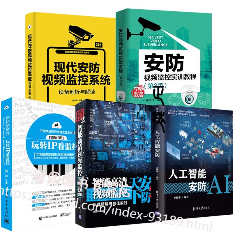 【套装5本】现代安防视频监控系统+安防视频监控实训教程第3版+玩转IP看监控+安防天下2+人工智能安