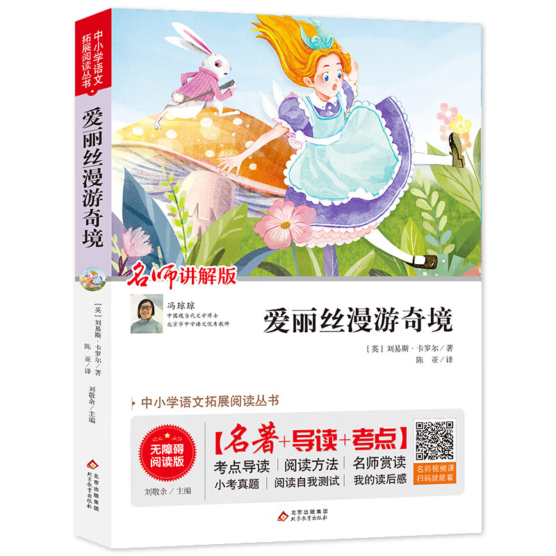 爱丽丝漫游奇境（视频讲解版）七八九年级课外必读书推荐 中小学生课外阅读书籍儿童文学世界名著 无障碍阅读 考点导读+阅读方法+名师赏读 中小学生语文拓展阅读丛书