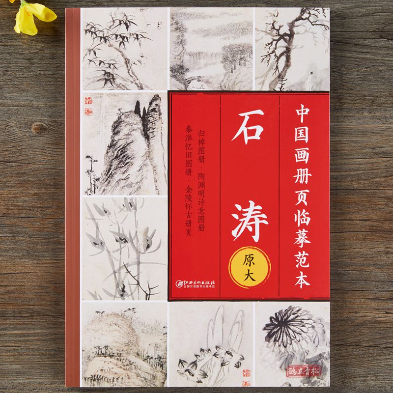 中国画册页临摹范本.石涛-大印刷 高清还 可以完全摊开 使用方便 临摹赏析皆宜 山水国画画集