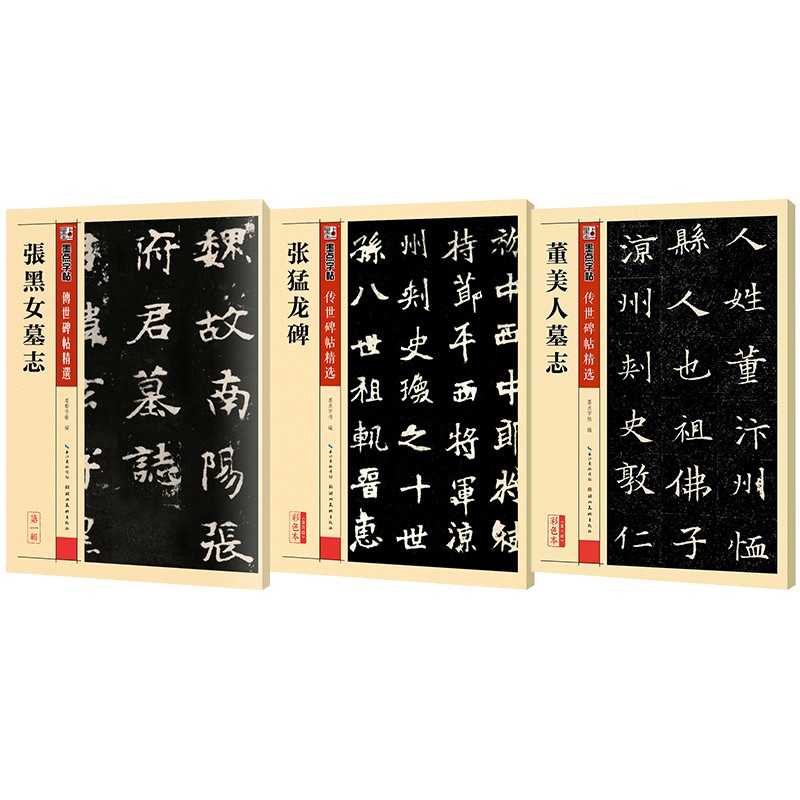 墨点字帖传世碑帖魏碑张猛龙碑+董美人墓志+张黑女墓志（京东套装3册）