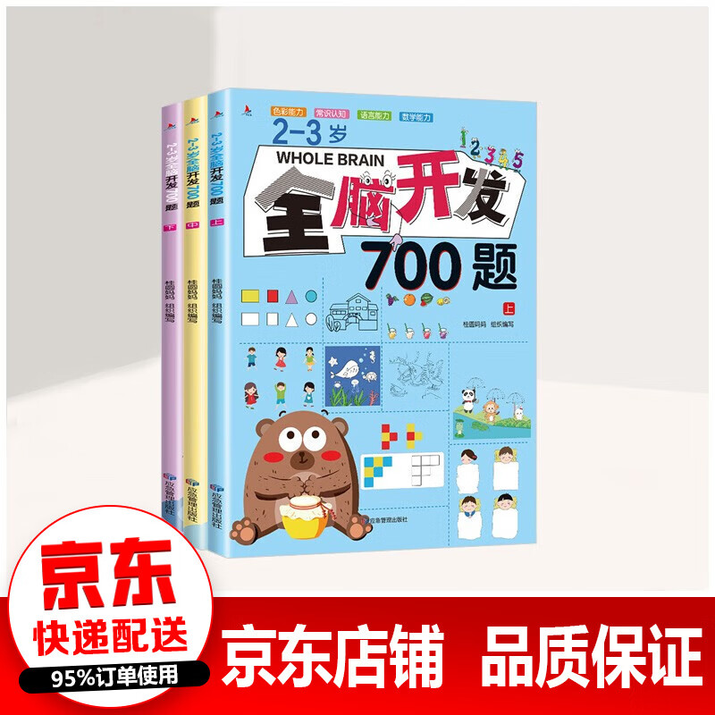 全12册 全脑开发2-3岁700题 幼儿全脑思维训练 培养数学思维能力 智力开发书籍 2-3岁全脑开发700题（全3册）
