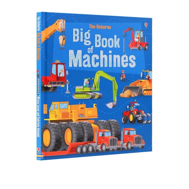 英文 Usborne Big Book 精装大开本 儿童数字单字启蒙图画辞典 子趣味互动游戏绘本 machines 大机器