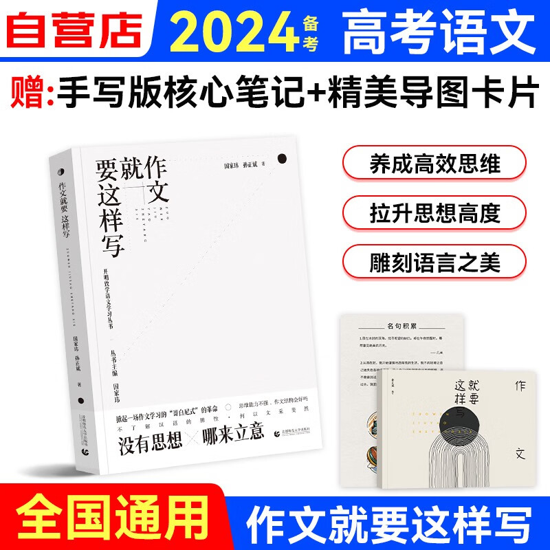 2024国家玮作文就要这样写 高中作文写作方法指导 新高考文理科全国通用 高中语文知识点复习资料教辅书 可搭张教主物理2023历年真题全解押题卷黄夫人讲义