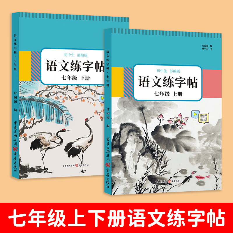 七八九年级下上册练字帖初中生钢笔字帖学生专用初一语文同步字帖临摹硬笔汉字人教版正楷楷书男女生字体漂亮 七年级上册+下册
