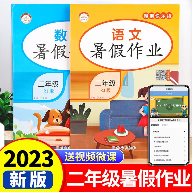 暑假作业二年级下册语文数学人教版每日一练寒暑假衔接期末总复习预习专项训练同步练习册思维训练课时作业本暑假阅读荣恒 2年级语文数学