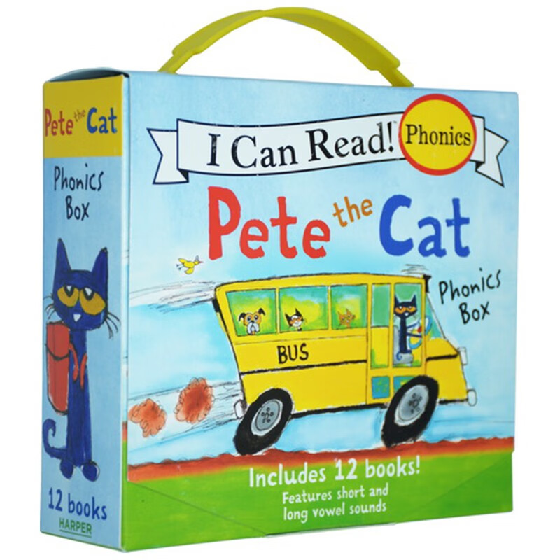 预售 英文原版 Pete the Cat Phonics Box皮特猫12册 I Can Read 自然拼读盒装 儿童英语启蒙认知绘本 . 梦想童趣城