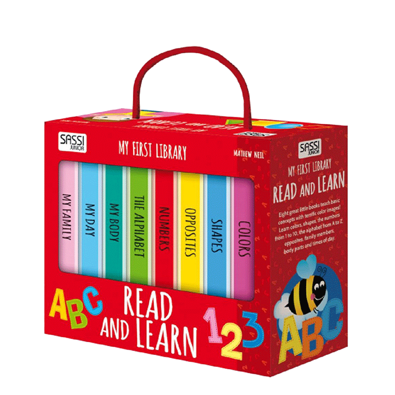 Read and learn Books 8册纸板书 颜色形状数字 My First Library 英文原版绘本