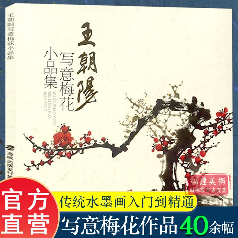 王朝阳写意梅花小品集 传统水墨画技法入门详解美术绘画教材 中国山水画写意梅花名画工笔画书籍国画技巧大全