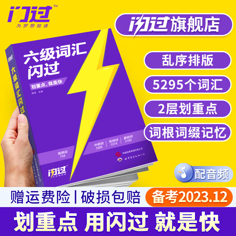 【备考2023.12】六级词汇闪过单词书真题试卷巨微英语六级词汇闪过历年真题逐句精解专项训练大学cet6全套复习资料 【备考2023.12】六级词汇闪过