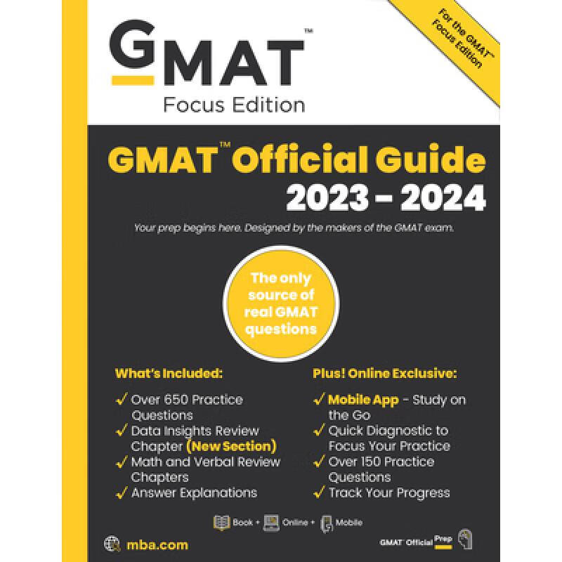 GMAT Official Guide 2023-2024, Focus Edition: Includes Book + Online Question Bank + Digital F...