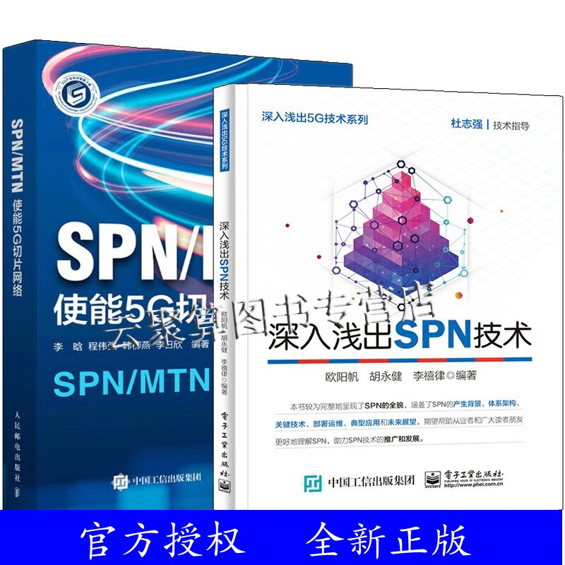 2册 SPN/MTN 使能5G切片网络+深入浅出SPN技术 5G新基建切片网络SPN技术MTN技术5G移动通信网络架构5G网络技术书籍 高效以太组网 效以太组网