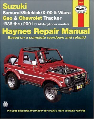 Suzuki Samurai (86-95), Sidekick (89-98), X-90 (96-98) & Vitara (99-01), Geo Tracker
