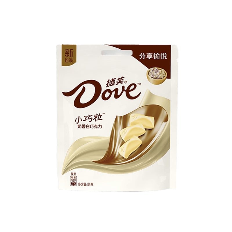 概率券：德芙（Dove）袋装奶香白巧克力 84g ，1.1元+运费—— 慢慢买比价网