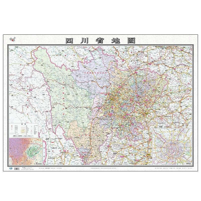中国地图分省墙贴儿童房平面防水贴纸床头背景世界地图墙面装饰品 四川省地图 大